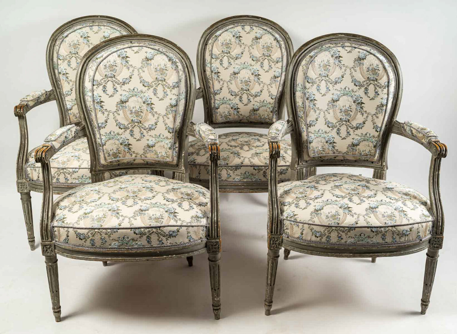 Nicolas-Louis Mariette Maître en 1770 - Série de quatre fauteuils à ...