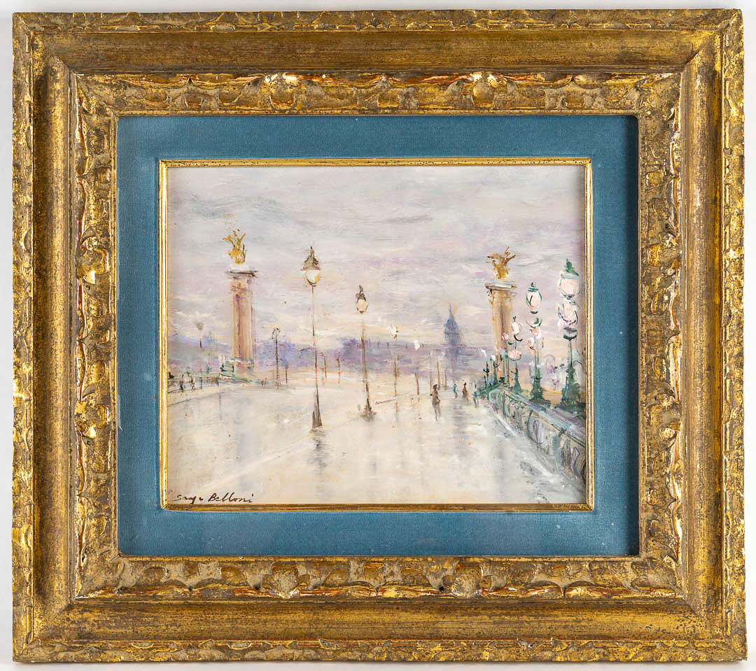 Serge Belloni (1925-2005) - Le Pont Alexandre III huile sur panneau ...